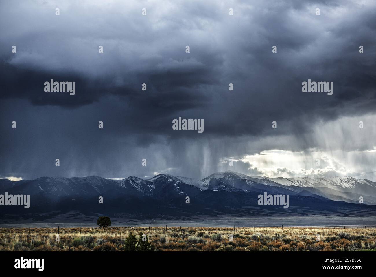Wild thunderstorm and rain clouds over the Great Basin Highway US 93 ...