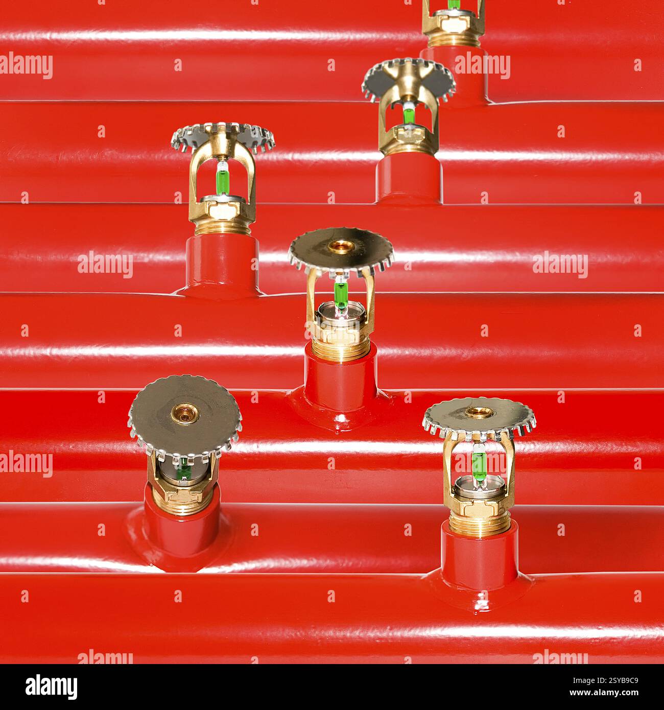 Water spray extinguishing system for automated fire extinguishing Stock ...