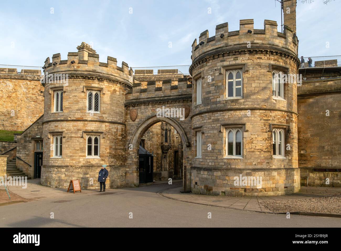 Entrance gateway to Lincoln castle, city of Lincoln, Lincolnshire ...