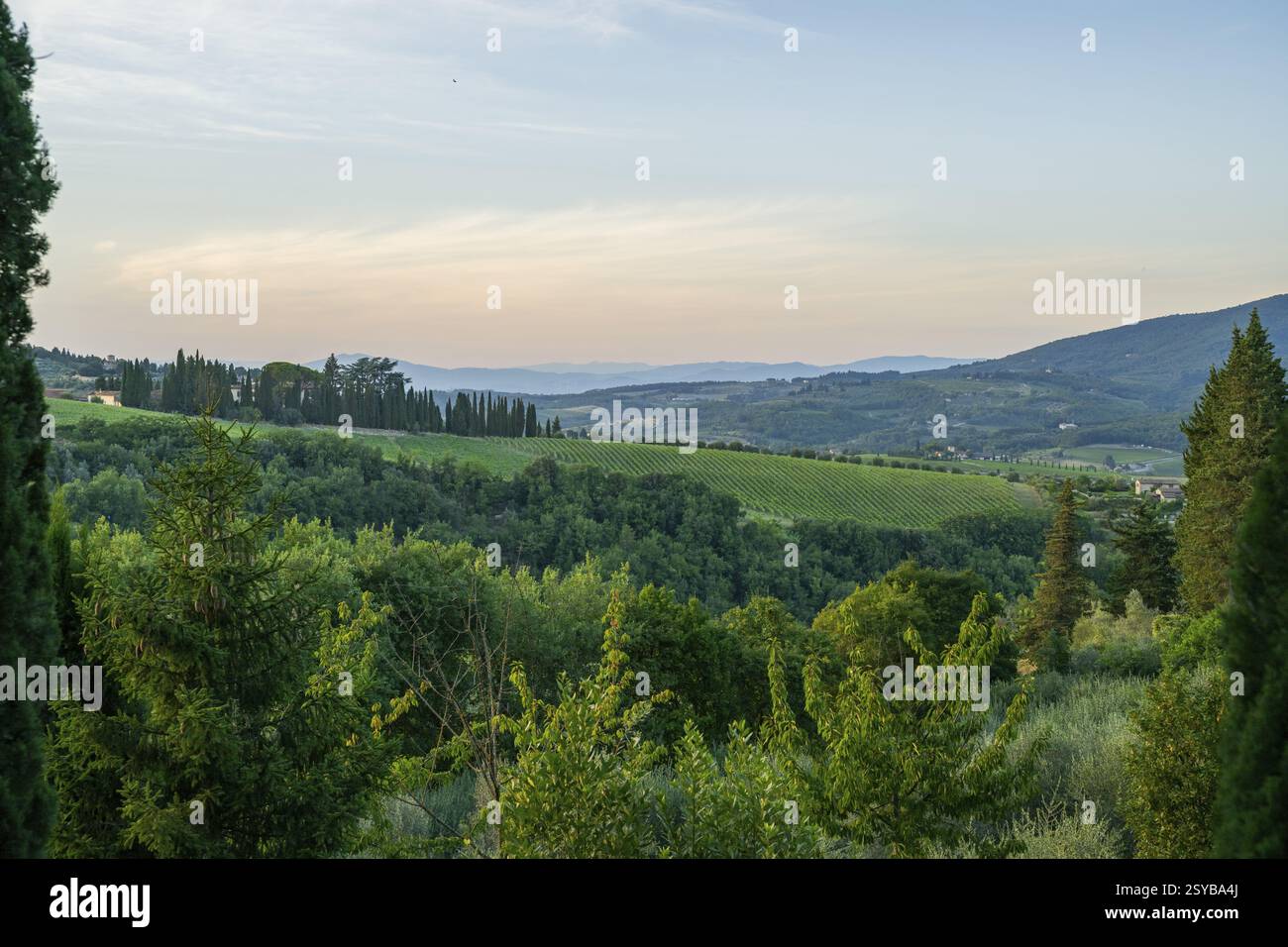 Tuscan landscape next to greve in Chianti and Montefioralle, country ...