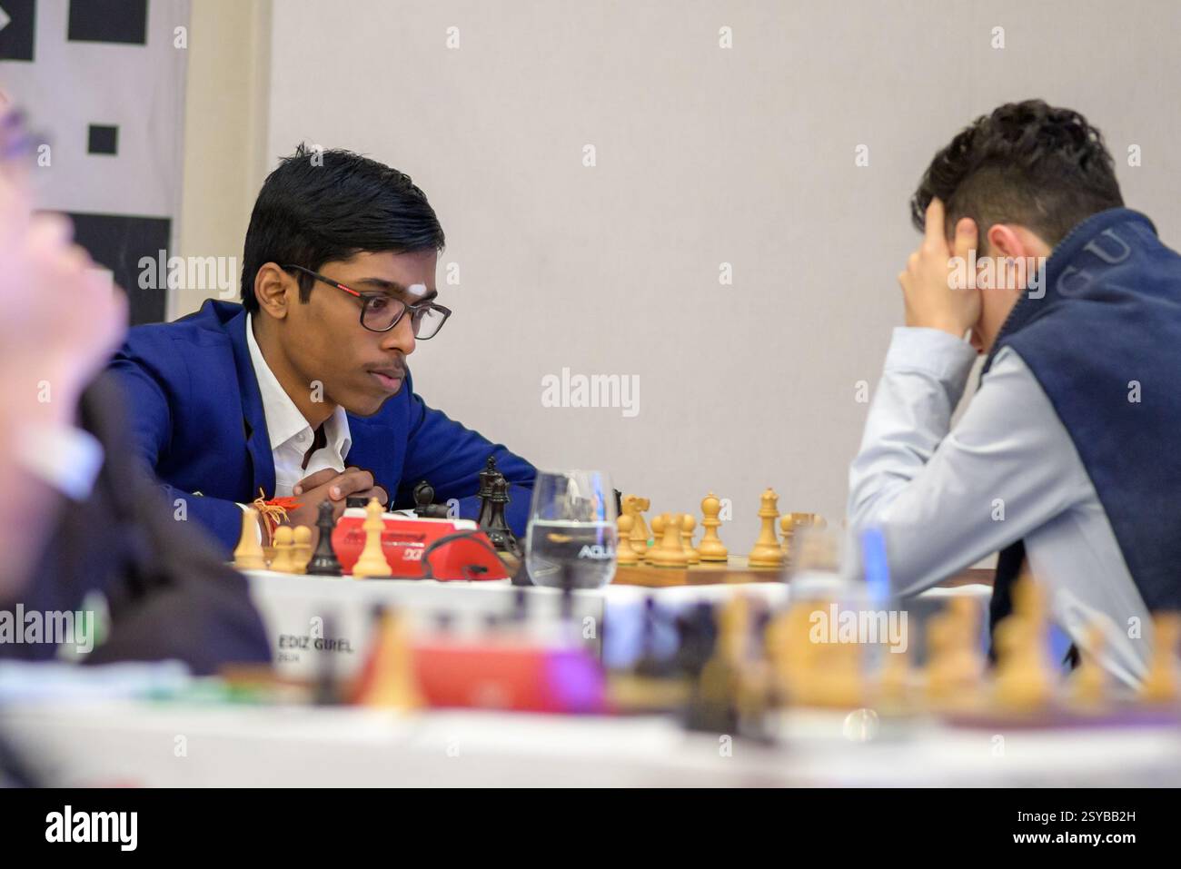 Indian Grandmaster Rameshbabu Praggnanandhaa competes at the Prague ...
