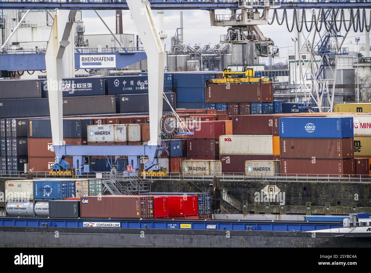 Container terminal in the Rhine port of Krefeld, inland port, 4th ...