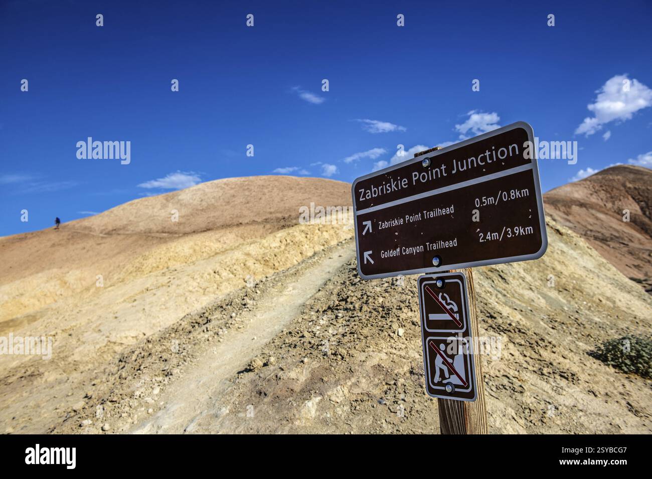 Hikers at Zabriskie Point, Death Valley National Park, California, USA ...