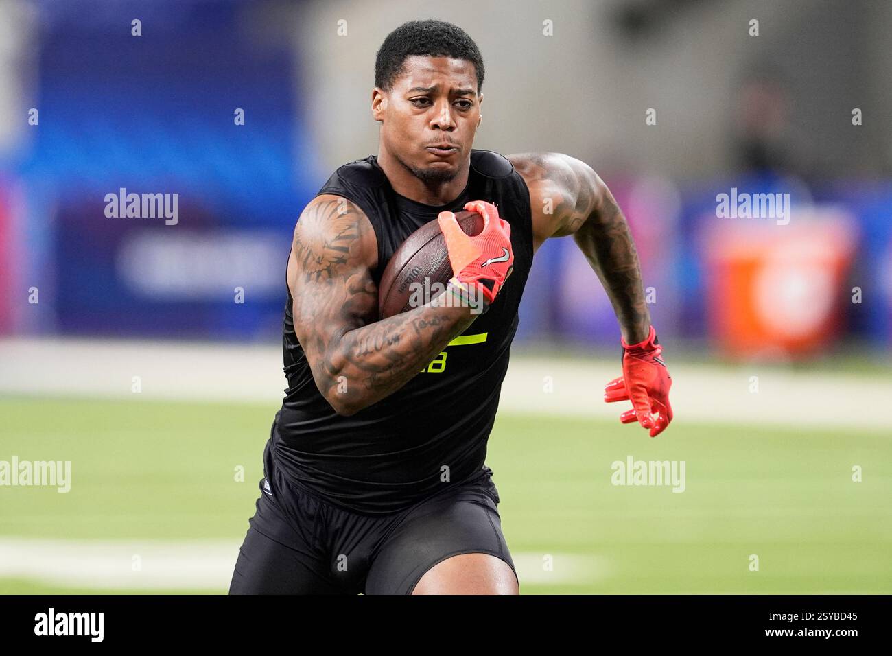 Mississippi linebacker Chris Paul Jr. runs a drill at the NFL football ...
