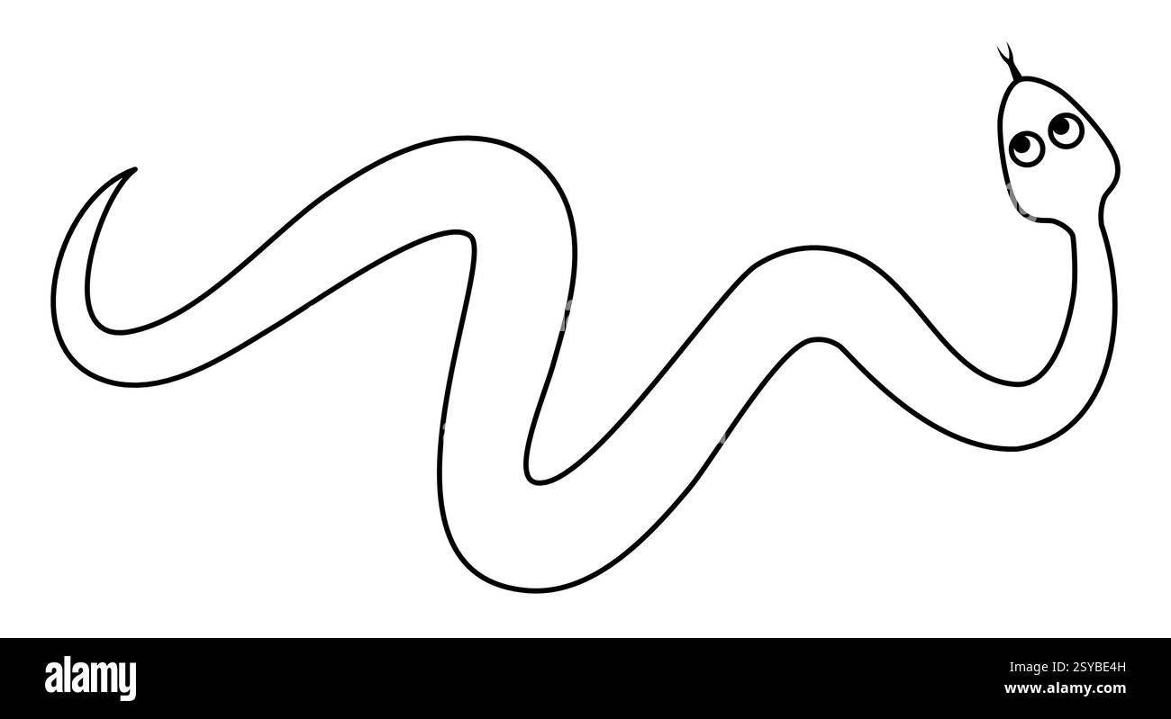 snake, black and white cartoon vector illustration Stock Vector Image ...