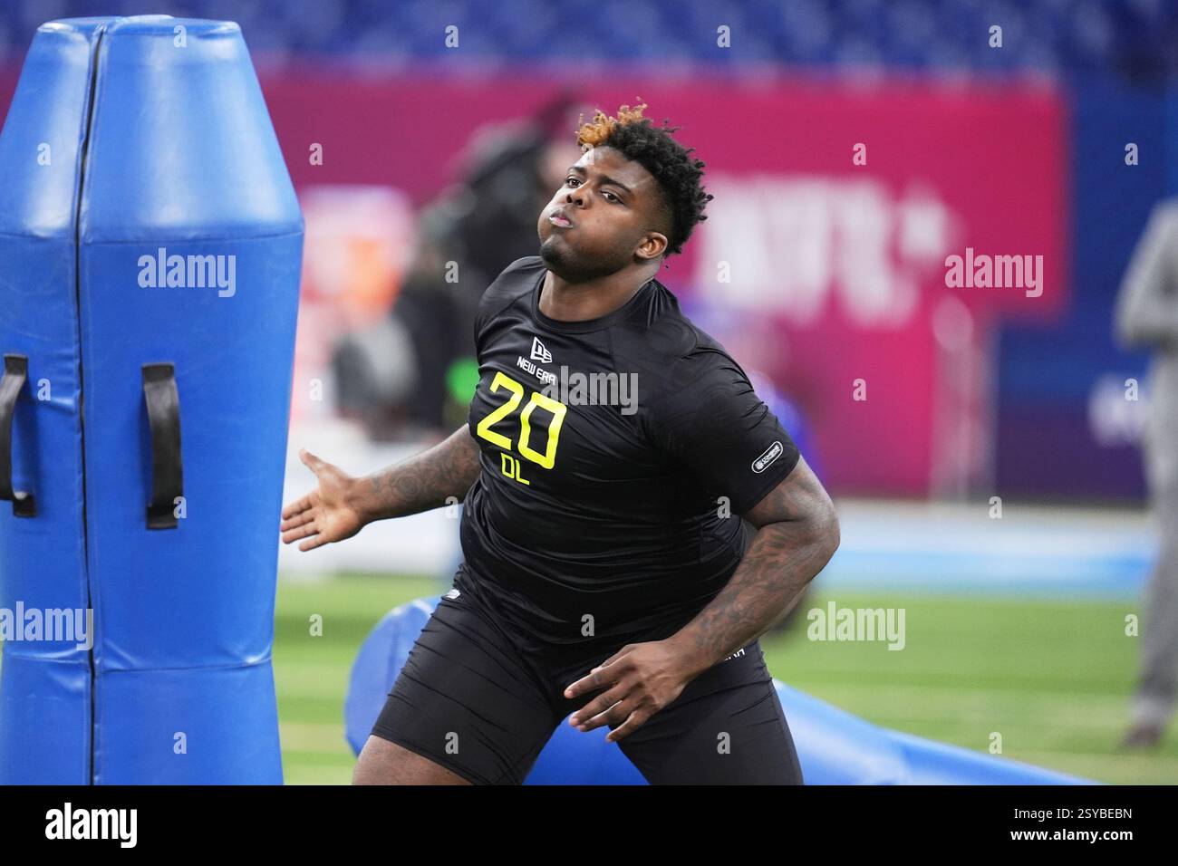 Florida defensive lineman Cam Jackson runs a drill at the NFL football ...