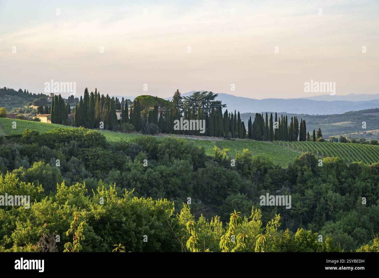 Tuscan landscape next to greve in Chianti and Montefioralle, country ...