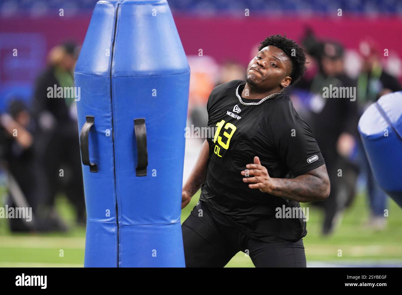 Arkansas defensive lineman Eric Gregory runs a drill at the NFL ...