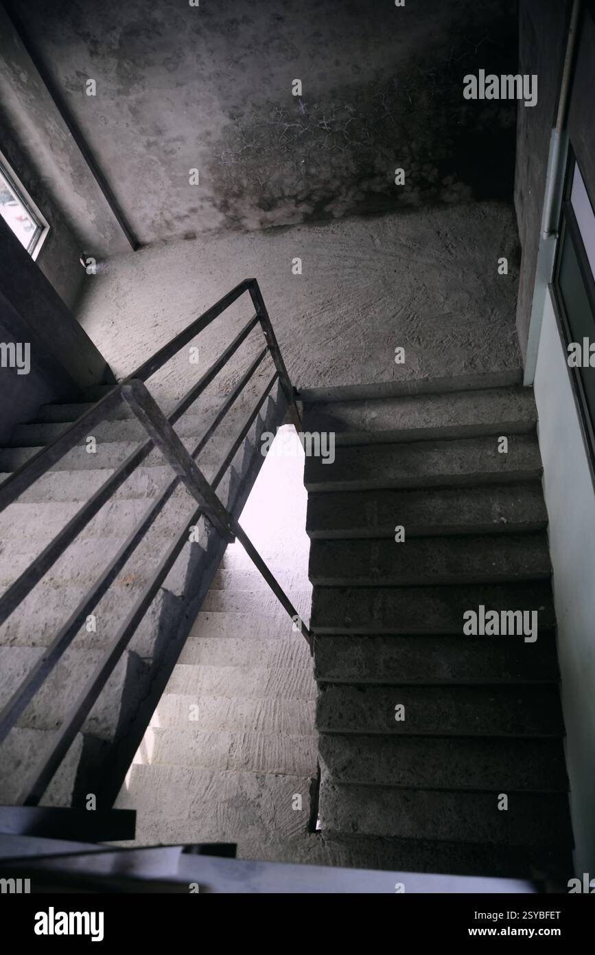 Concrete stairways (step) under construction inside a building Stock ...