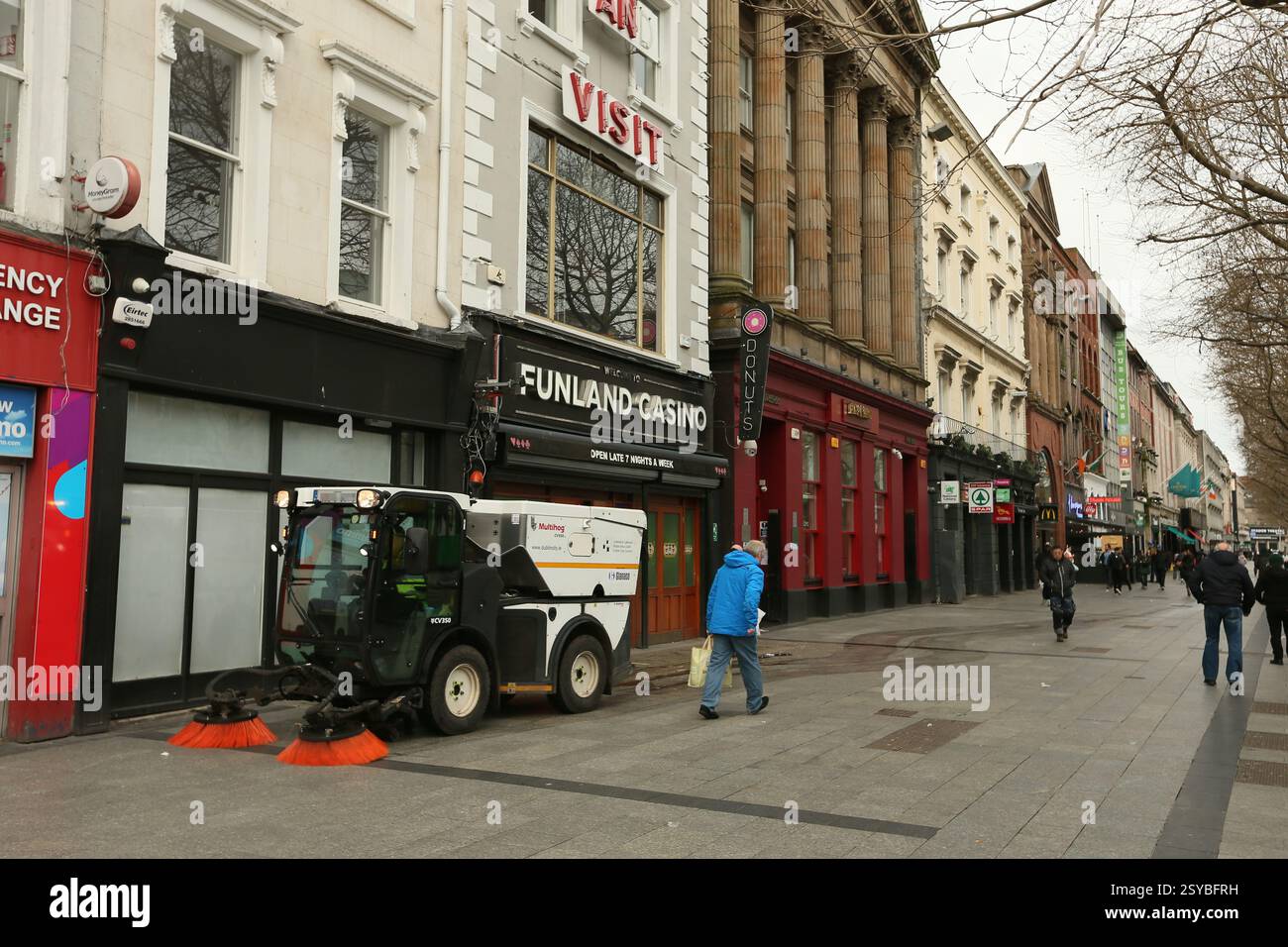 Dublin, Ireland - 26th February 2025 - A council street sweeper van on ...