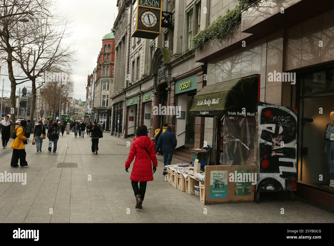 Dublin, Ireland - 26th February 2025 - A view of the footpath on O ...