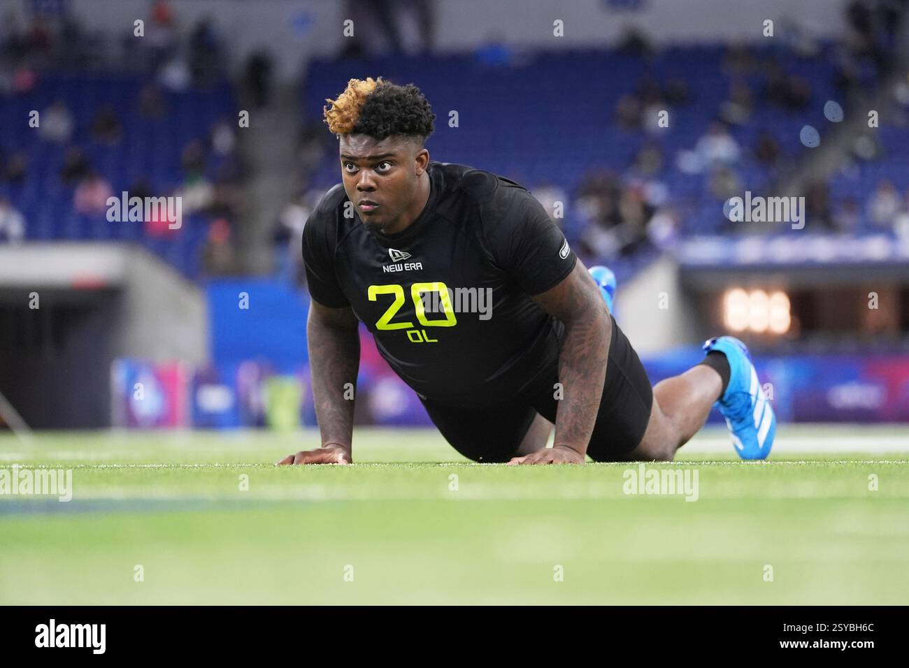Florida defensive lineman Cam Jackson runs a drill at the NFL football ...