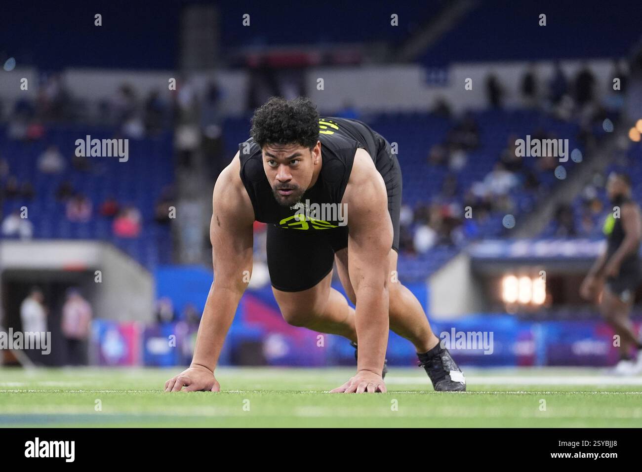 Utah defensive lineman Junior Tafuna runs a drill at the NFL football ...