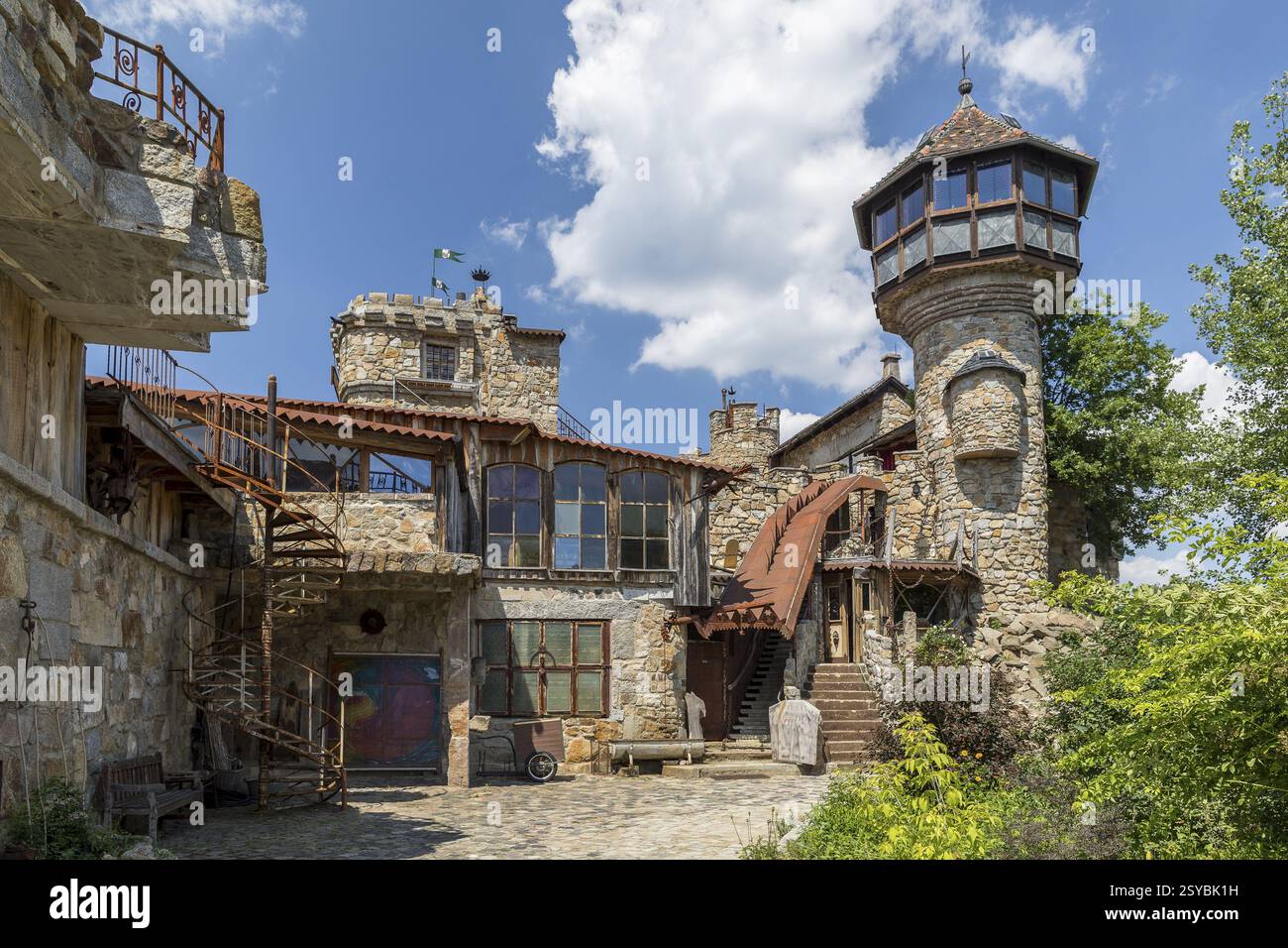 Newly built castle in the style of a Slavic castle, Jakubzburg in ...