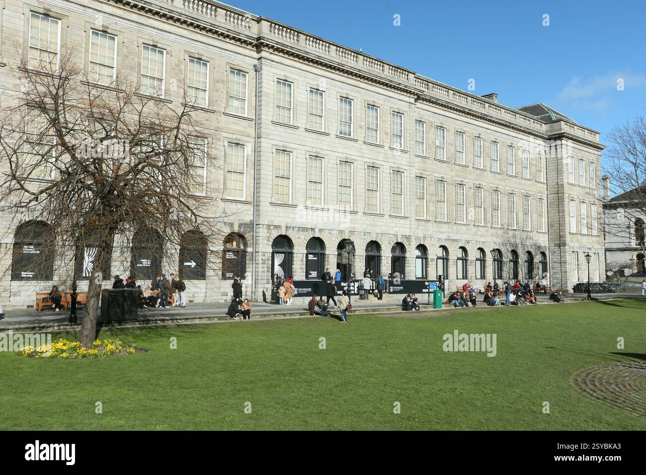 Dublin, Ireland - 26th February 2025 - A view of the facade of Trinity ...