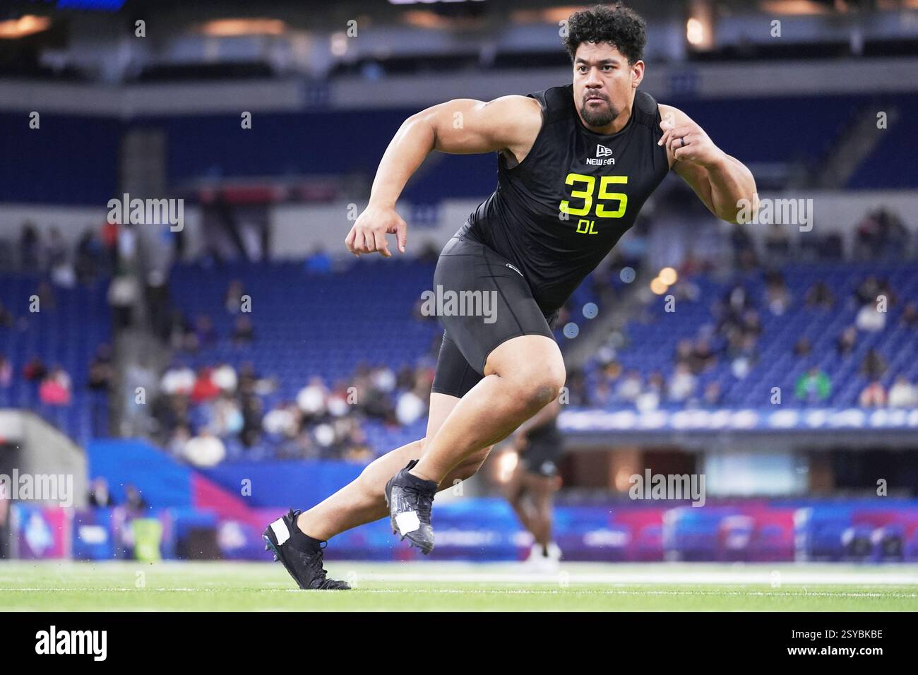 Utah defensive lineman Junior Tafuna runs a drill at the NFL football ...