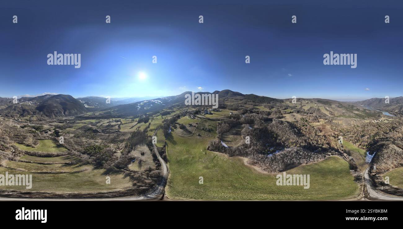Monastero, Italy - February 15th 2025 Stunning aerial view capturing ...