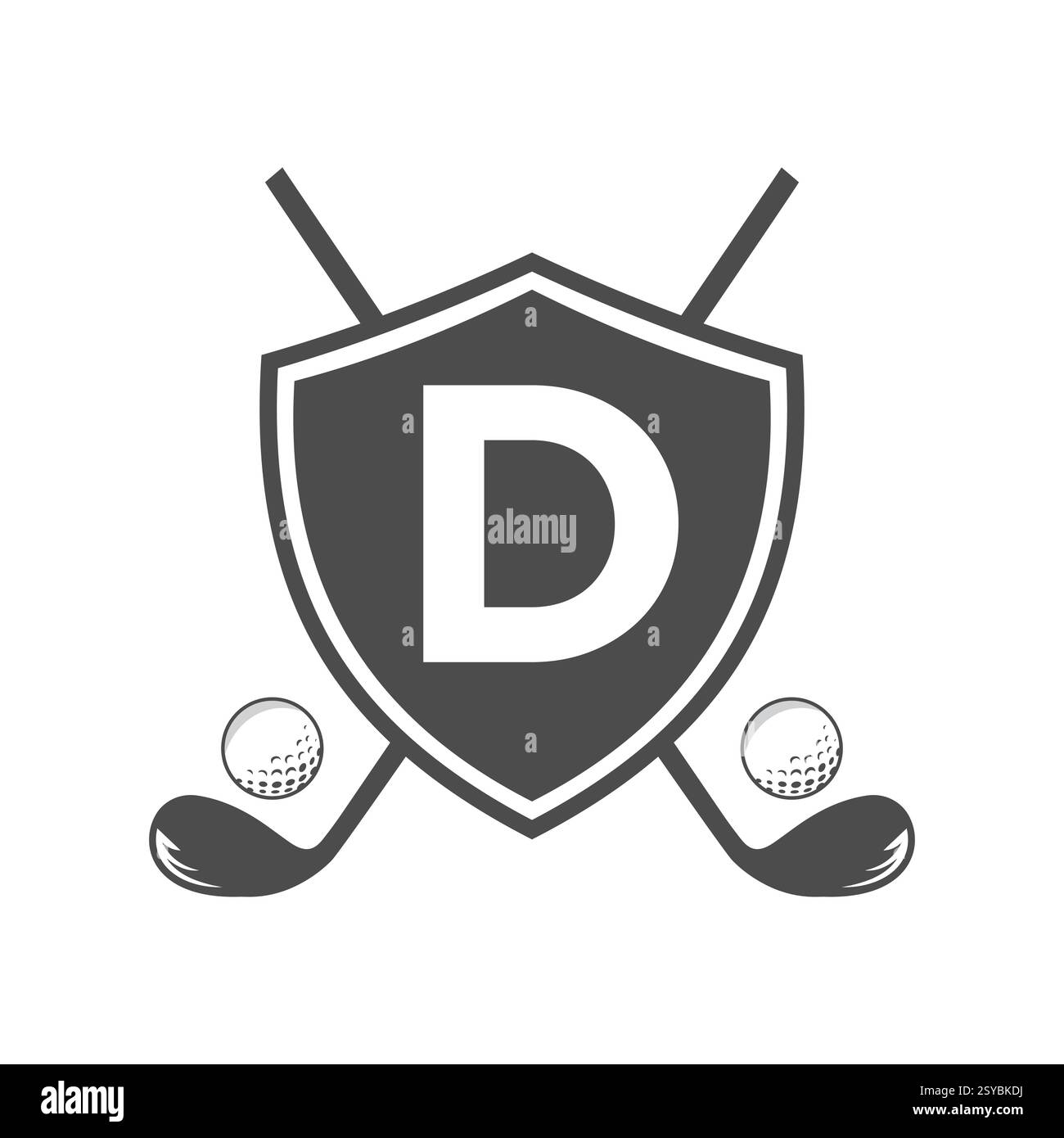 Monogram Letter D Golf Club Logo Design, League and Golfing Symbol ...