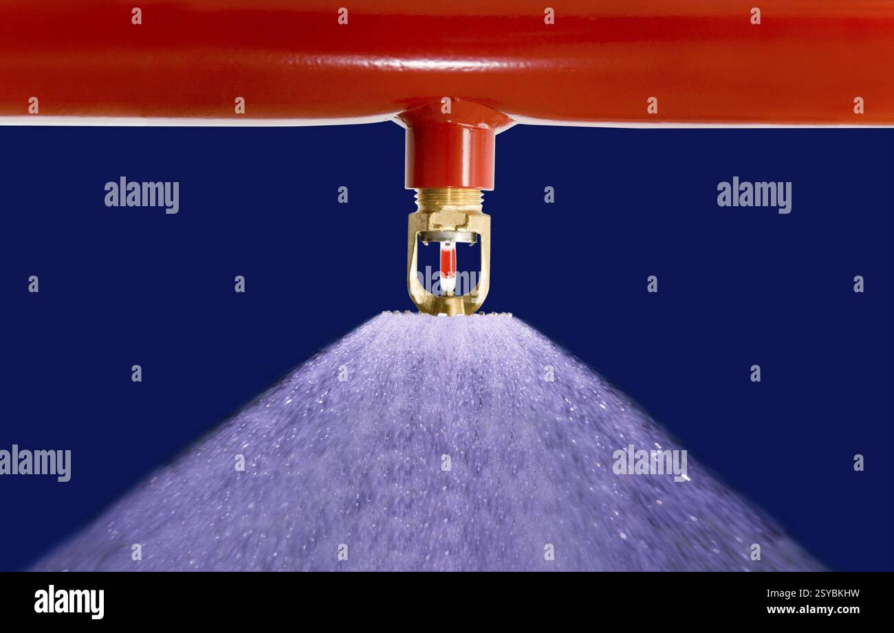 Water spray extinguishing system for automated fire extinguishing Stock ...