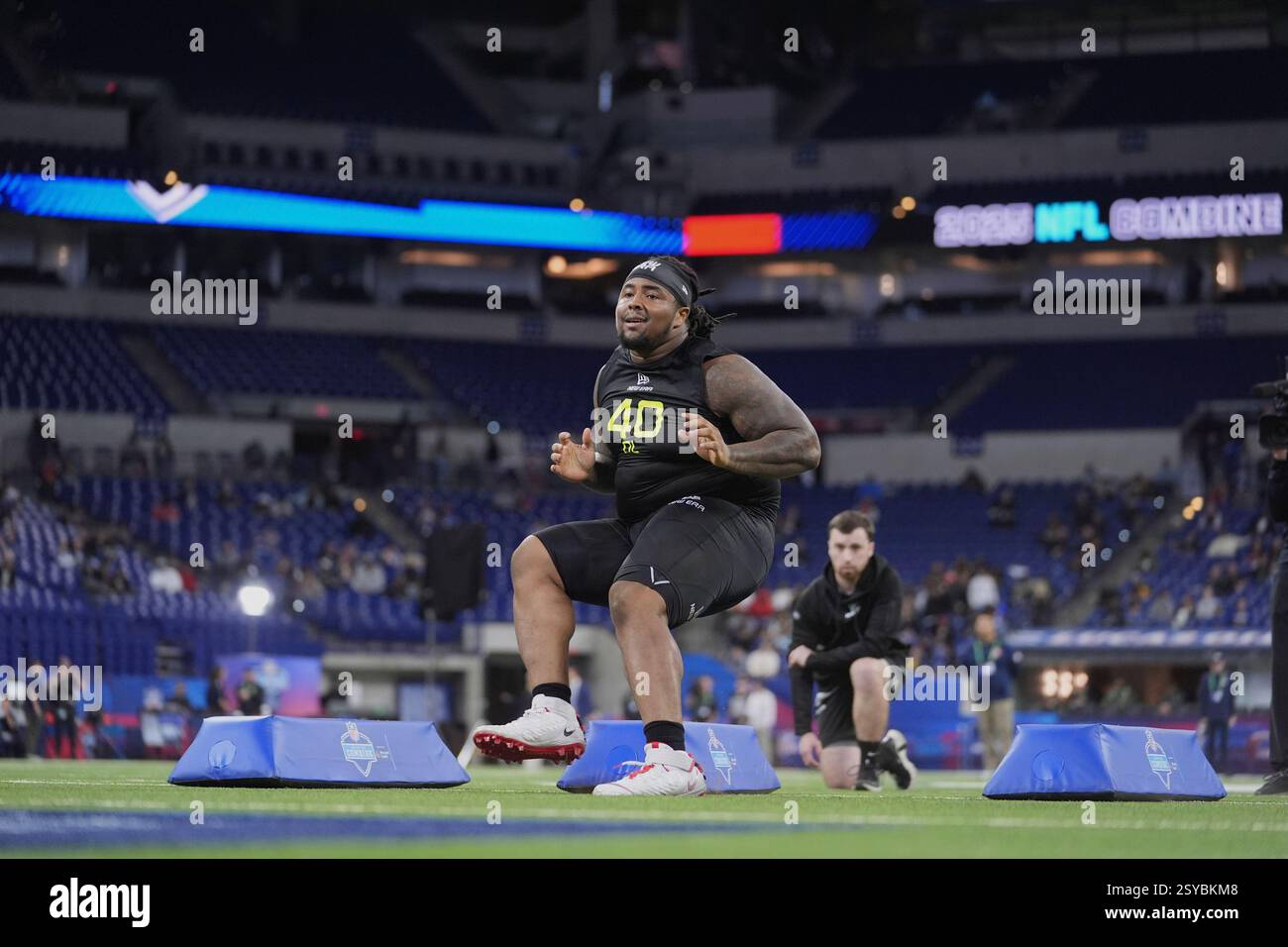 Ohio State defensive lineman Tyleik Williams runs a drill at the NFL ...