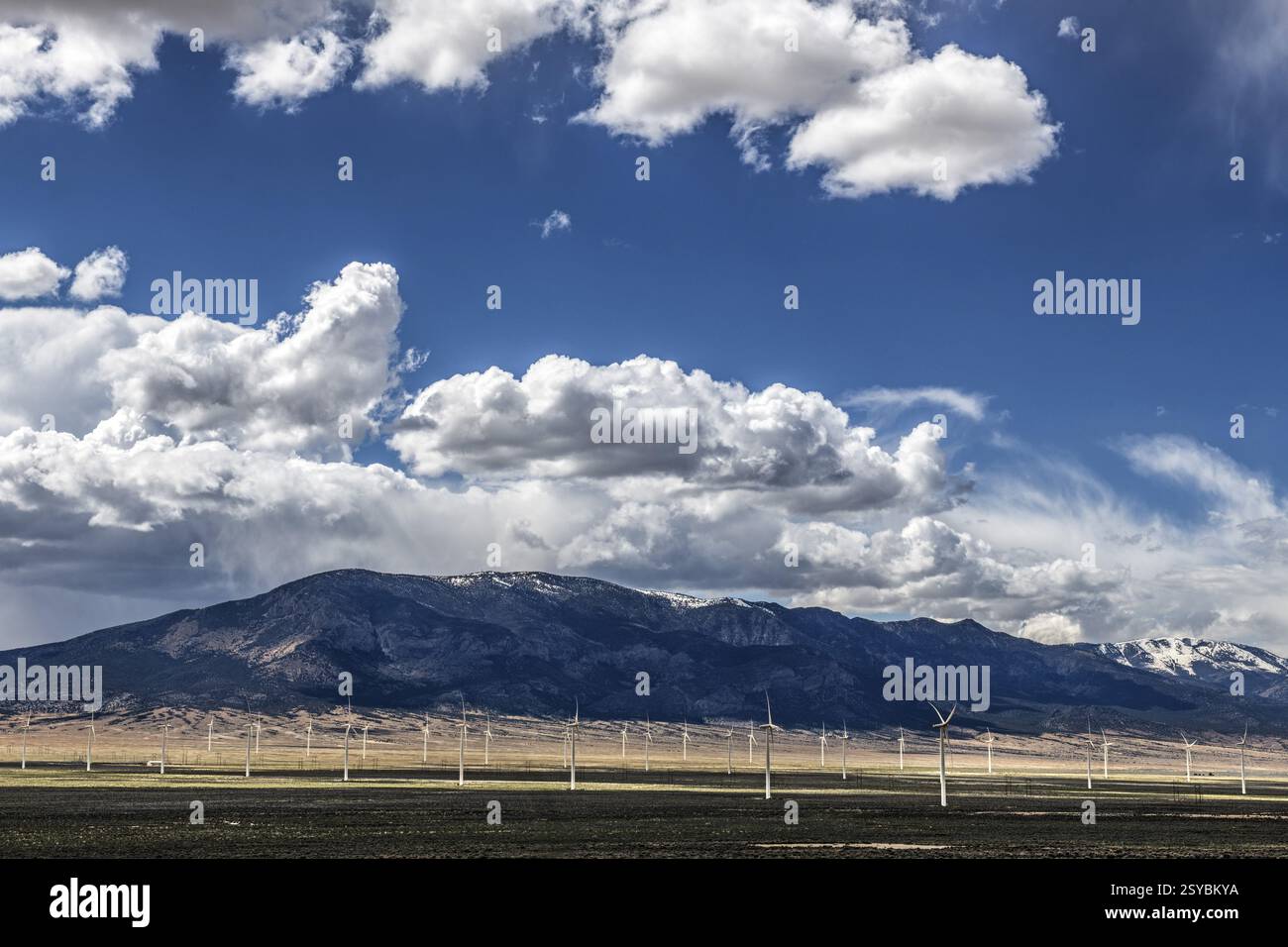 Wind turbines during a storm on Highway 50, Loneliest Road in America ...