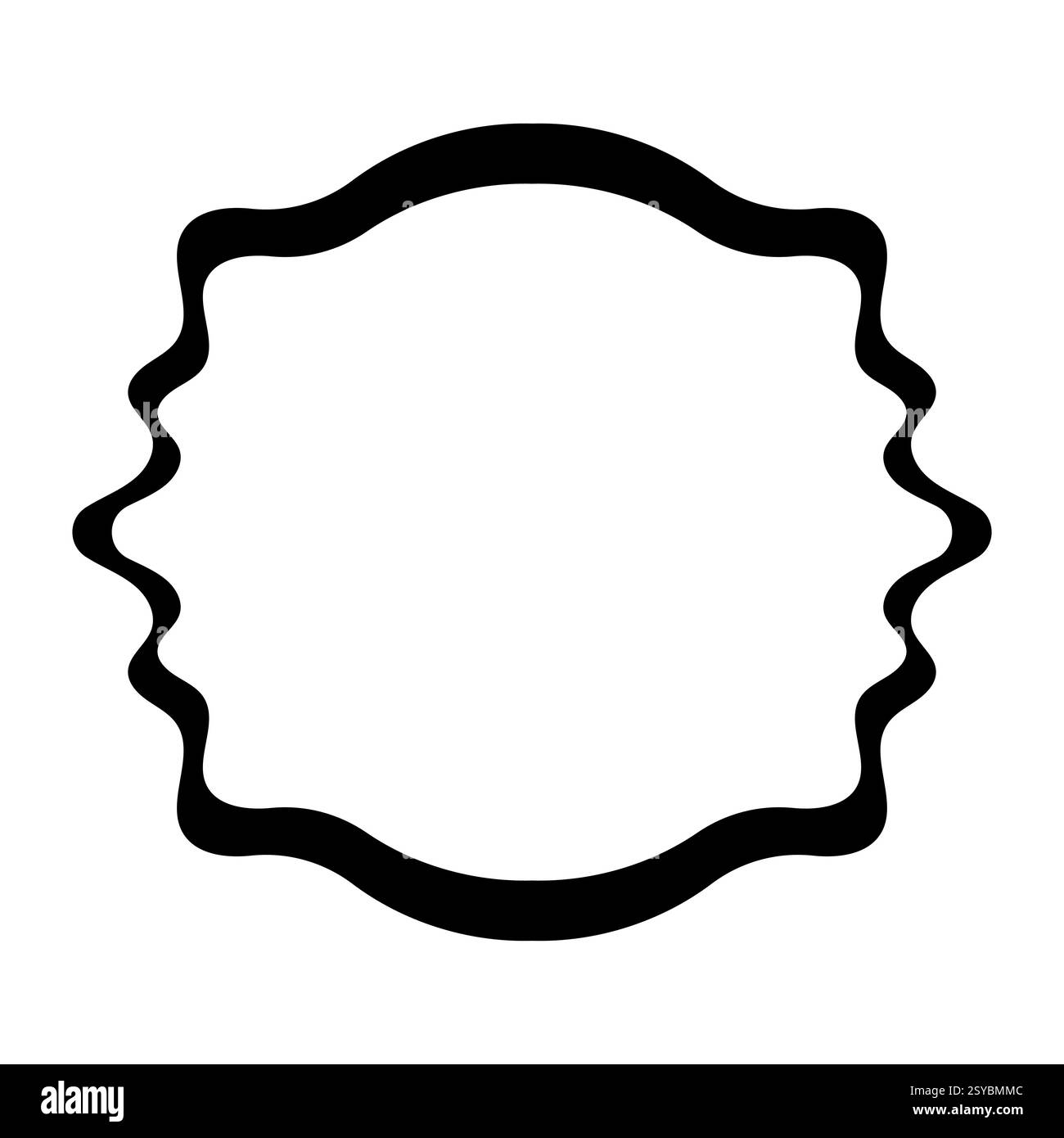 Elegant Black Wavy Frame Ornate Border in Minimalist Design Stock ...
