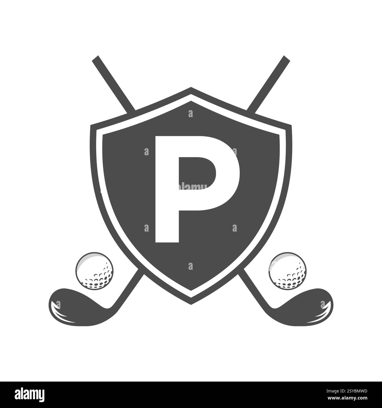 Monogram Letter P Golf Club Logo Design, League and Golfing Symbol ...