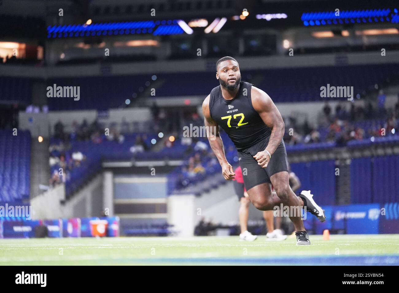 Central Arkansas defensive lineman David Walker runs a drill at the NFL ...