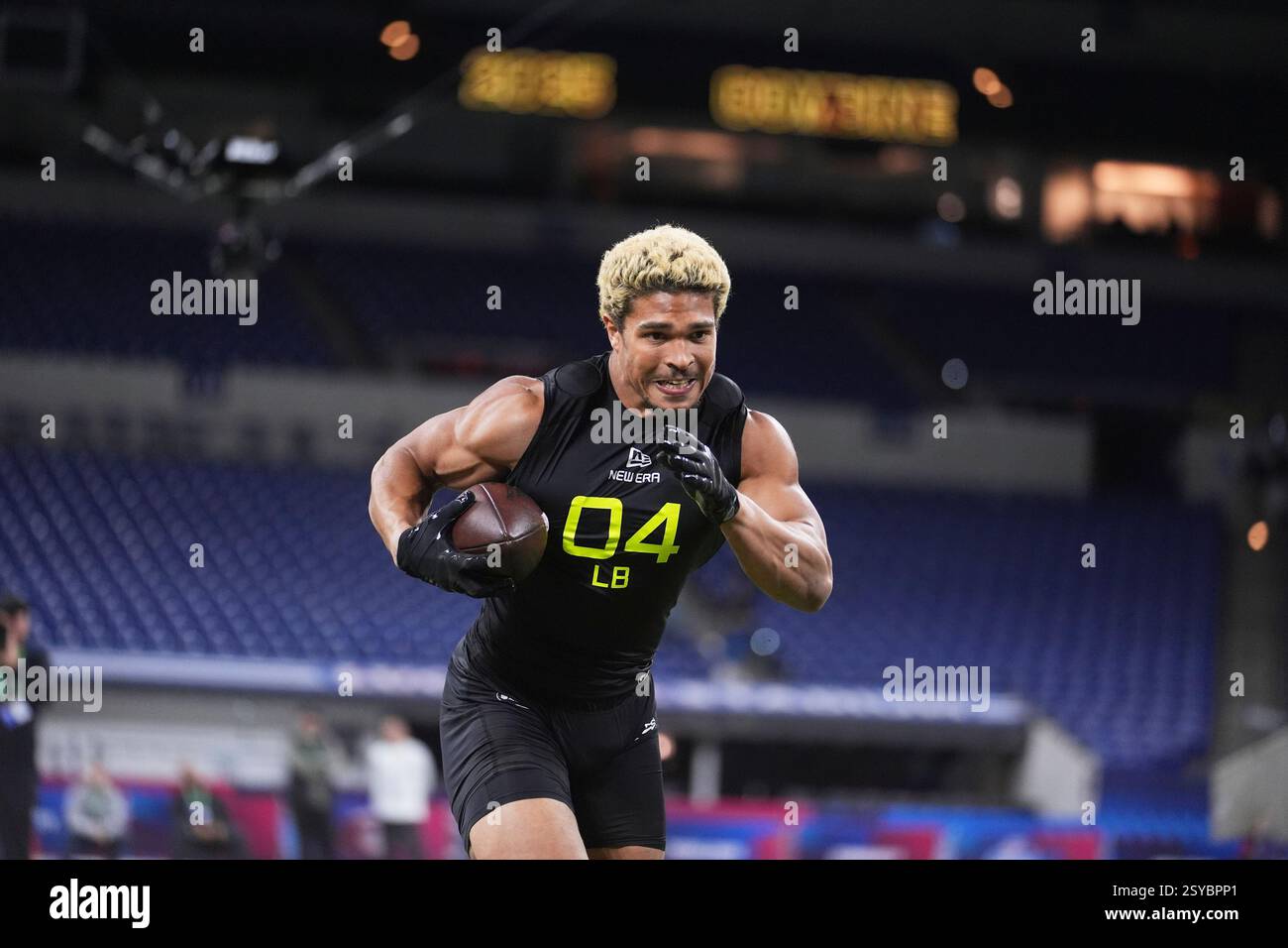 California linebacker Teddye Buchanan runs a drill at the NFL football ...