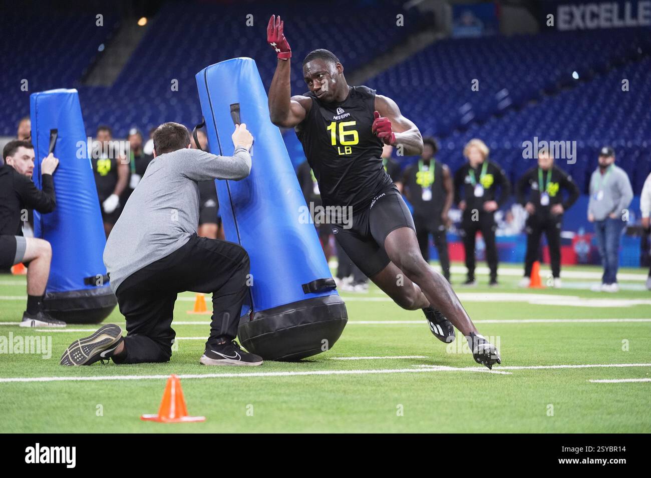 South Carolina linebacker Bam Martin-Scott runs a drill at the NFL ...
