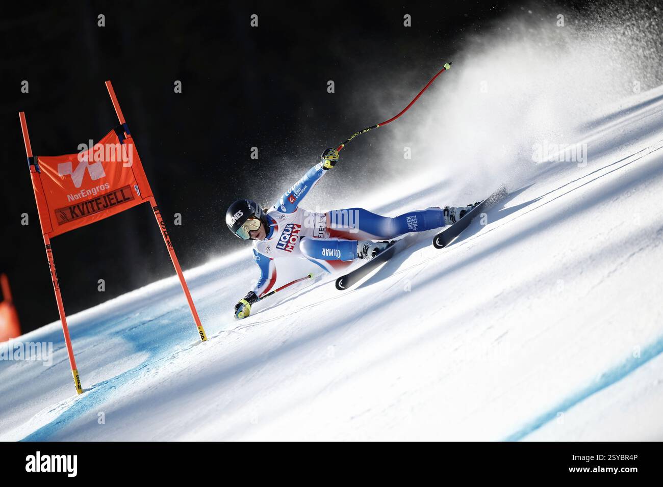 France's Laura Gauche speeds down the course during an alpine ski ...