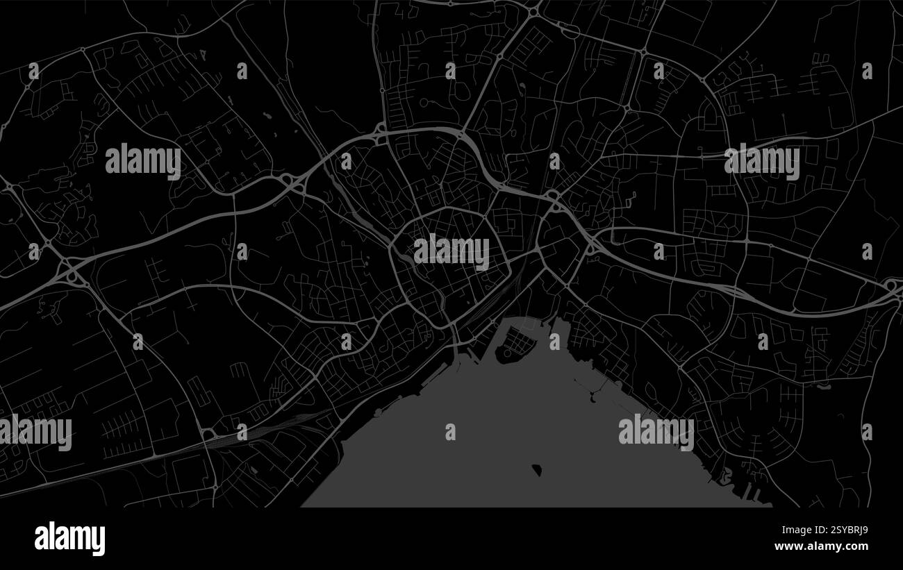 Black Vasters map, Sweden. Vector city streetmap, municipality area ...