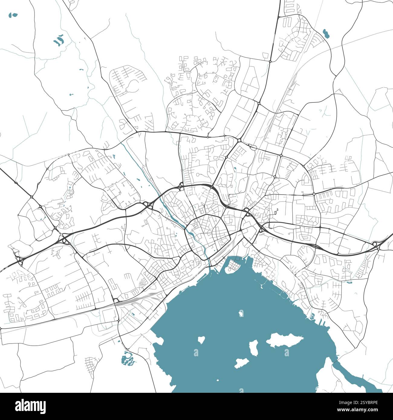 Map of Vasteras, Sweden. Detailed city vector map, metropolitan area ...