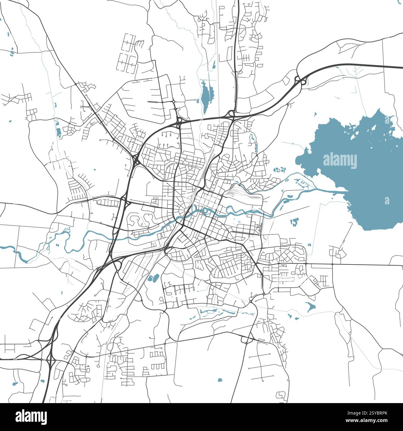 Map of Orebro, Sweden. Detailed city vector map, metropolitan area ...