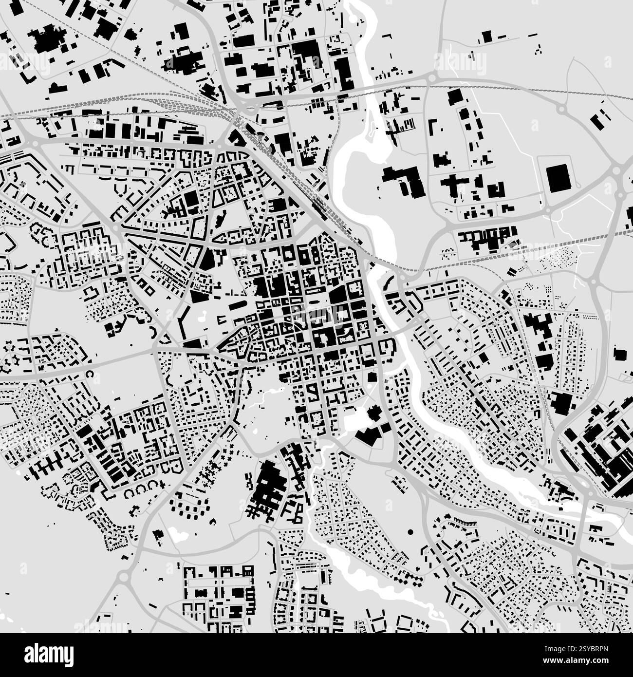 Map of Orebro, Sweden. Detailed city vector map, municipality area ...