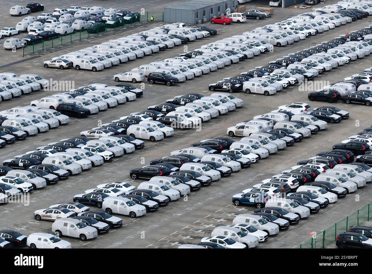 Volvo cars are seen at the Port of Nanjing in Nanjing, Jiangsu province ...