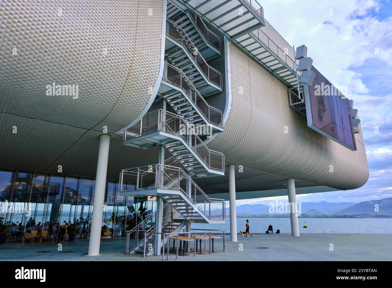 Modern architecture of centro botín art center with metal staircase ...