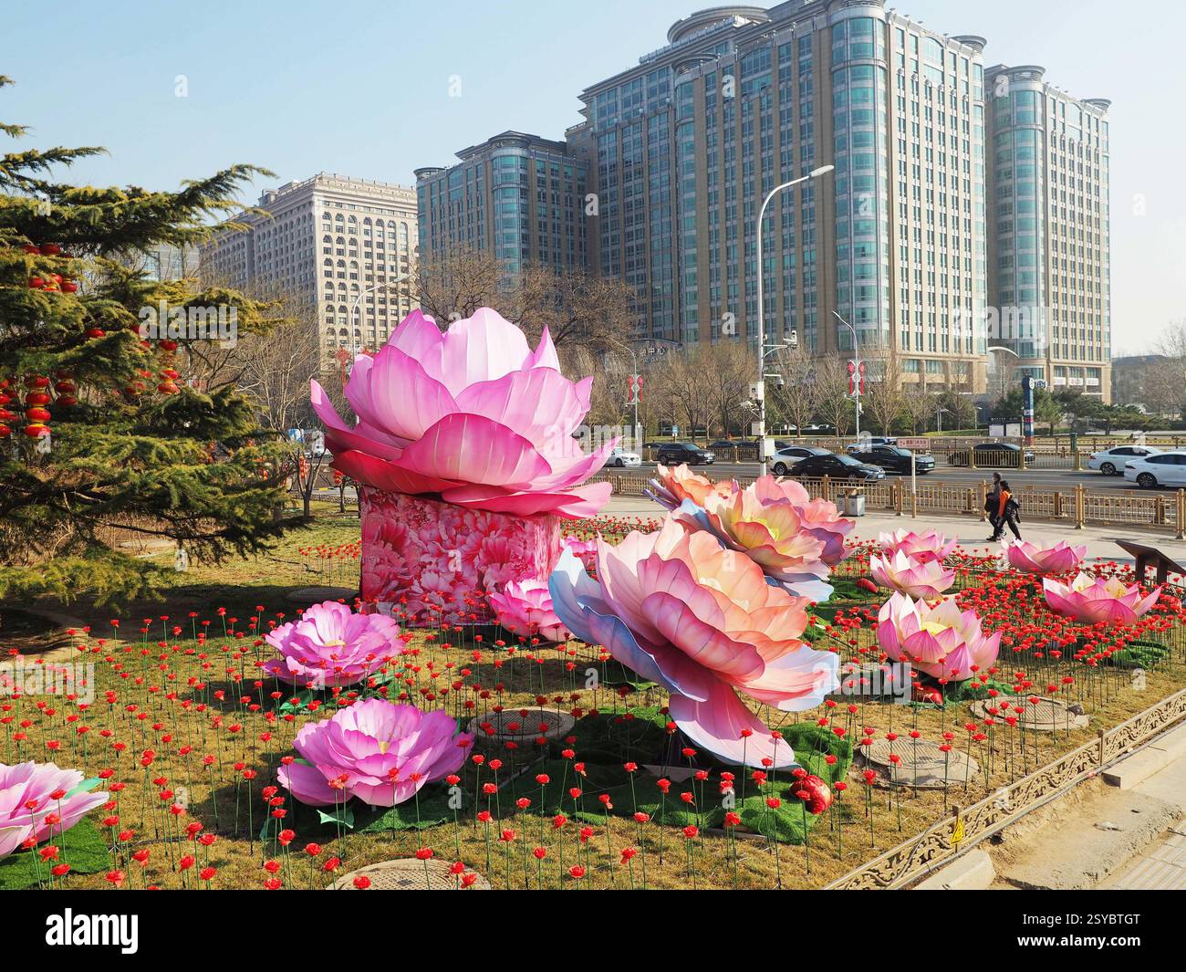 BEIJING, CHINA - FEBRUARY 28, 2025 - A street landscape is installed to ...