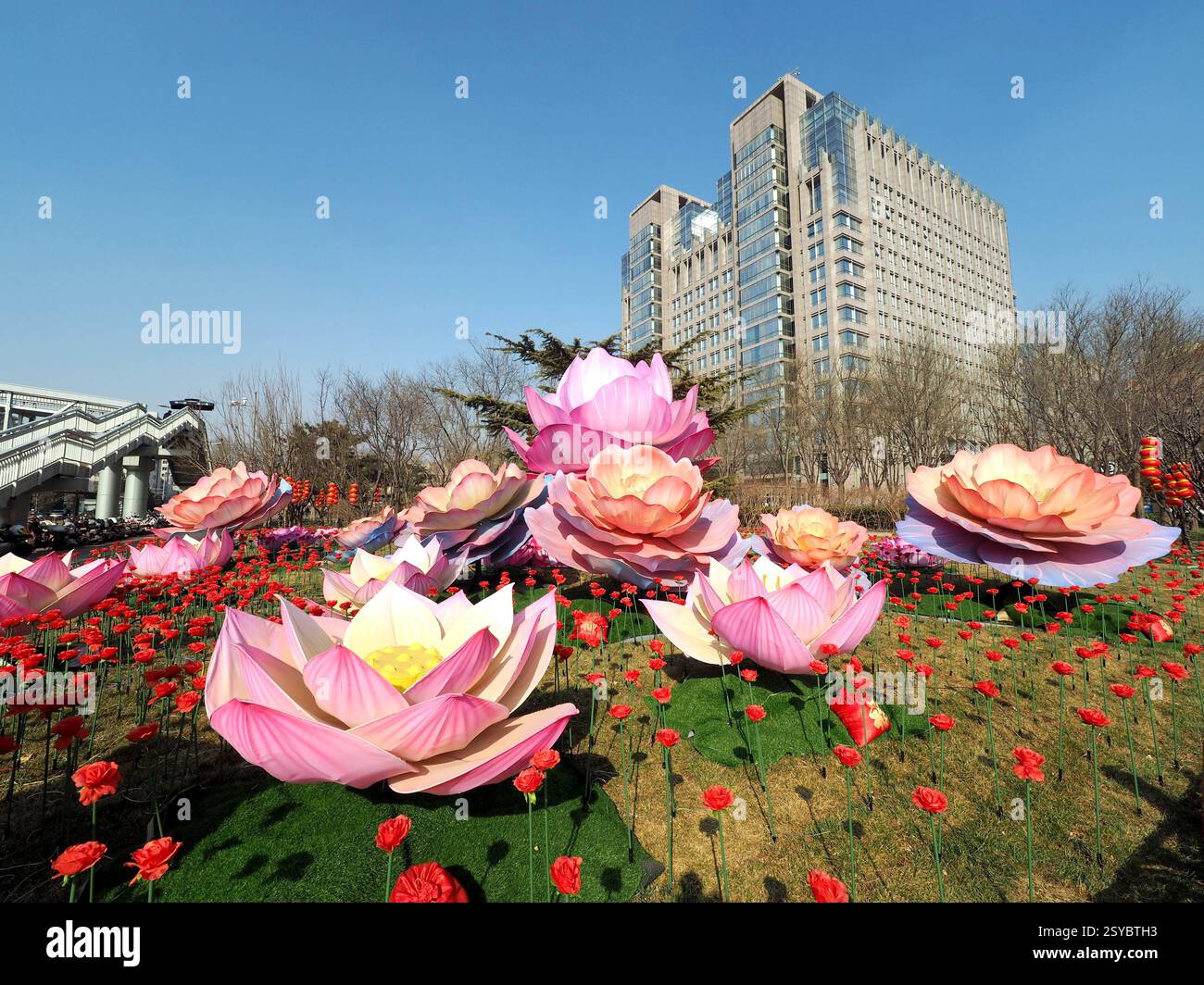 BEIJING, CHINA - FEBRUARY 28, 2025 - A street landscape is installed to ...