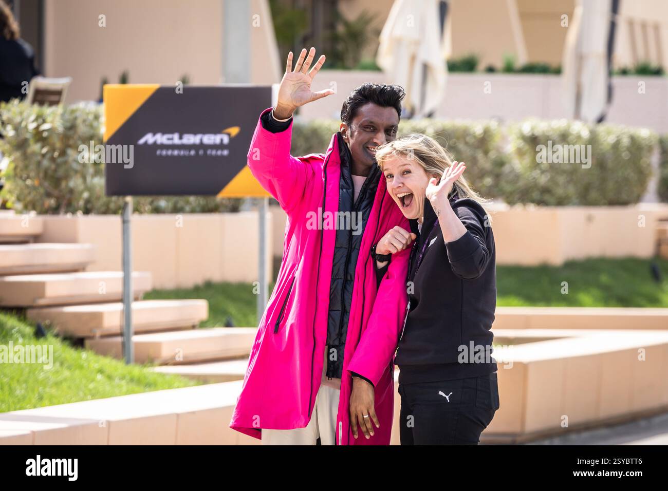 Sakhir, Bahrain. 28th Feb, 2025. (L to R): Lawrence Barretto (GBR ...
