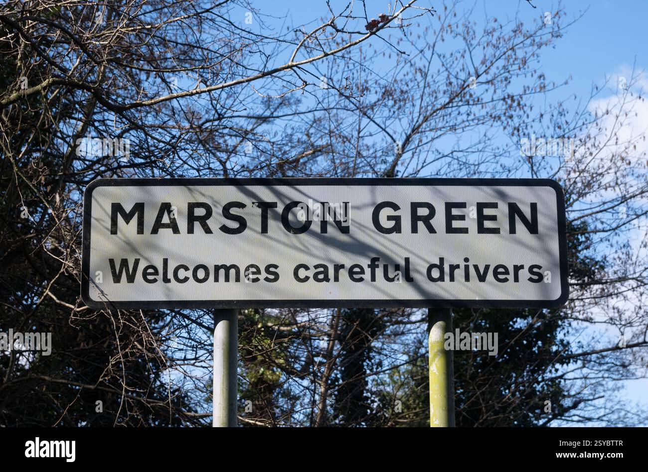 Marston Green village sign, West Midlands, England, UK Stock Photo - Alamy