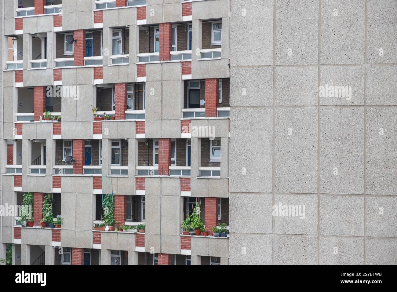Facade of the tower block George Loveless House on the Dorset Estate, a ...