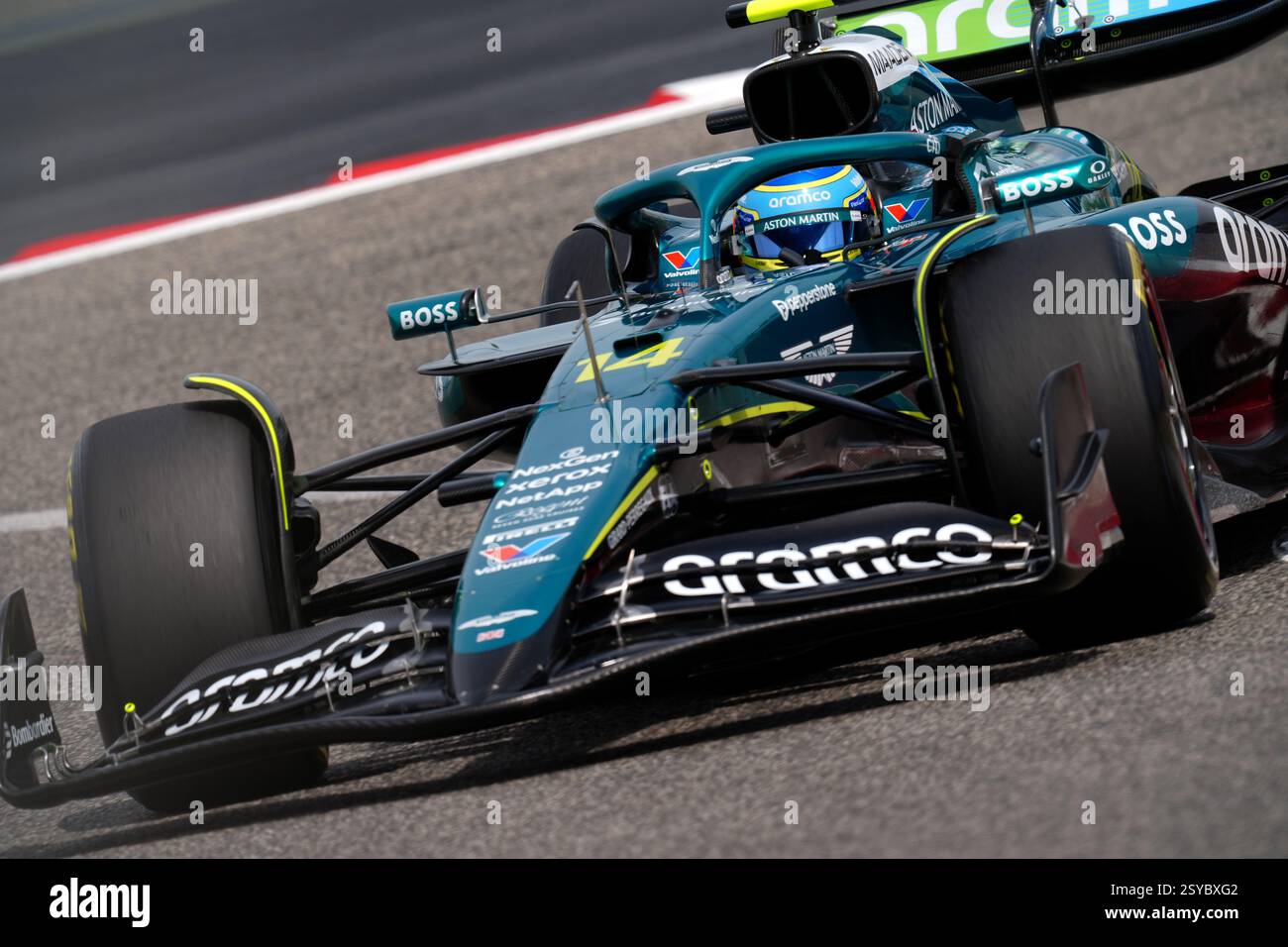 Aston Martin driver Fernando Alonso during day three of pre-season ...