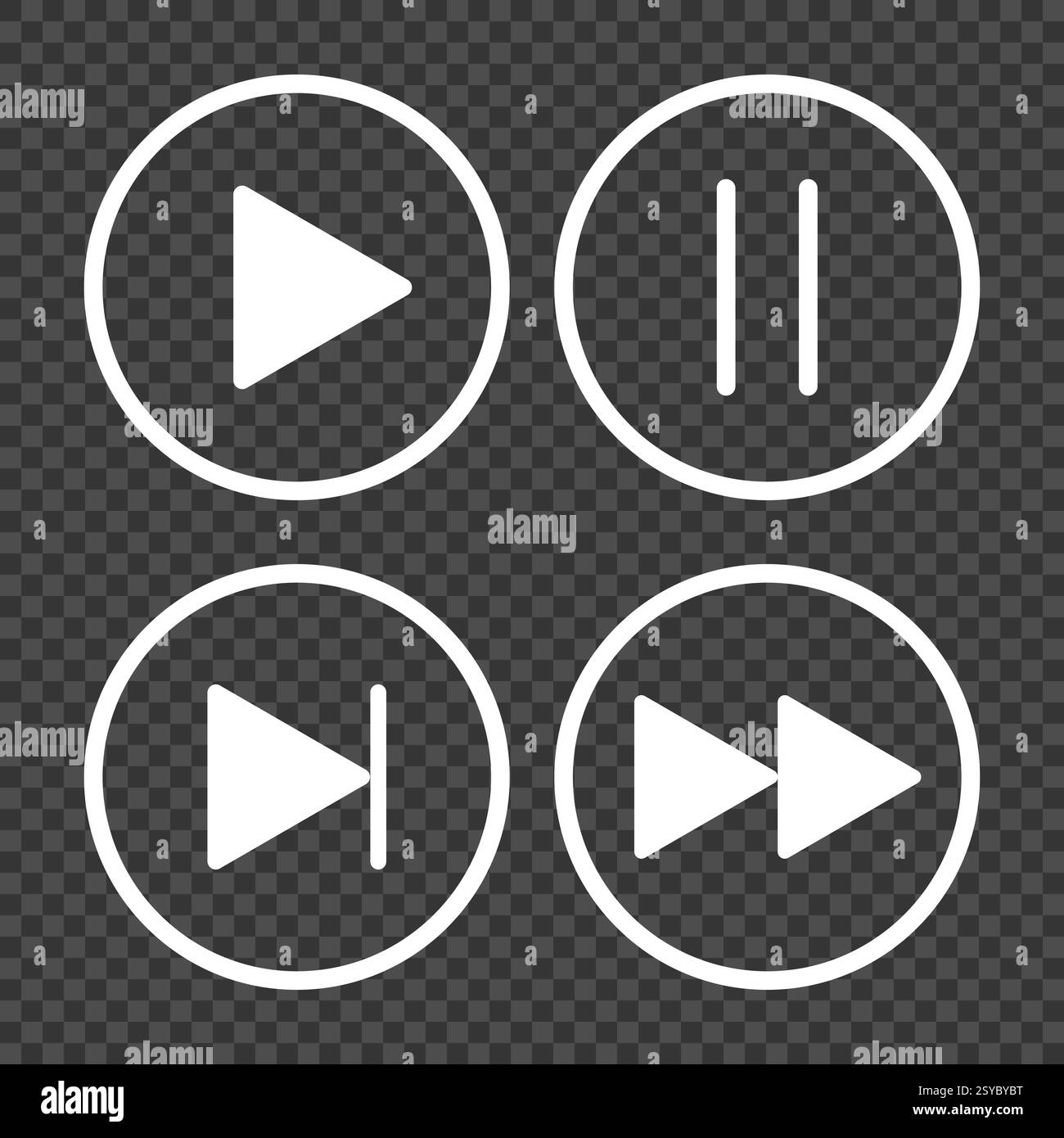 Media player button icon set. Vector illustration Stock Vector Image ...
