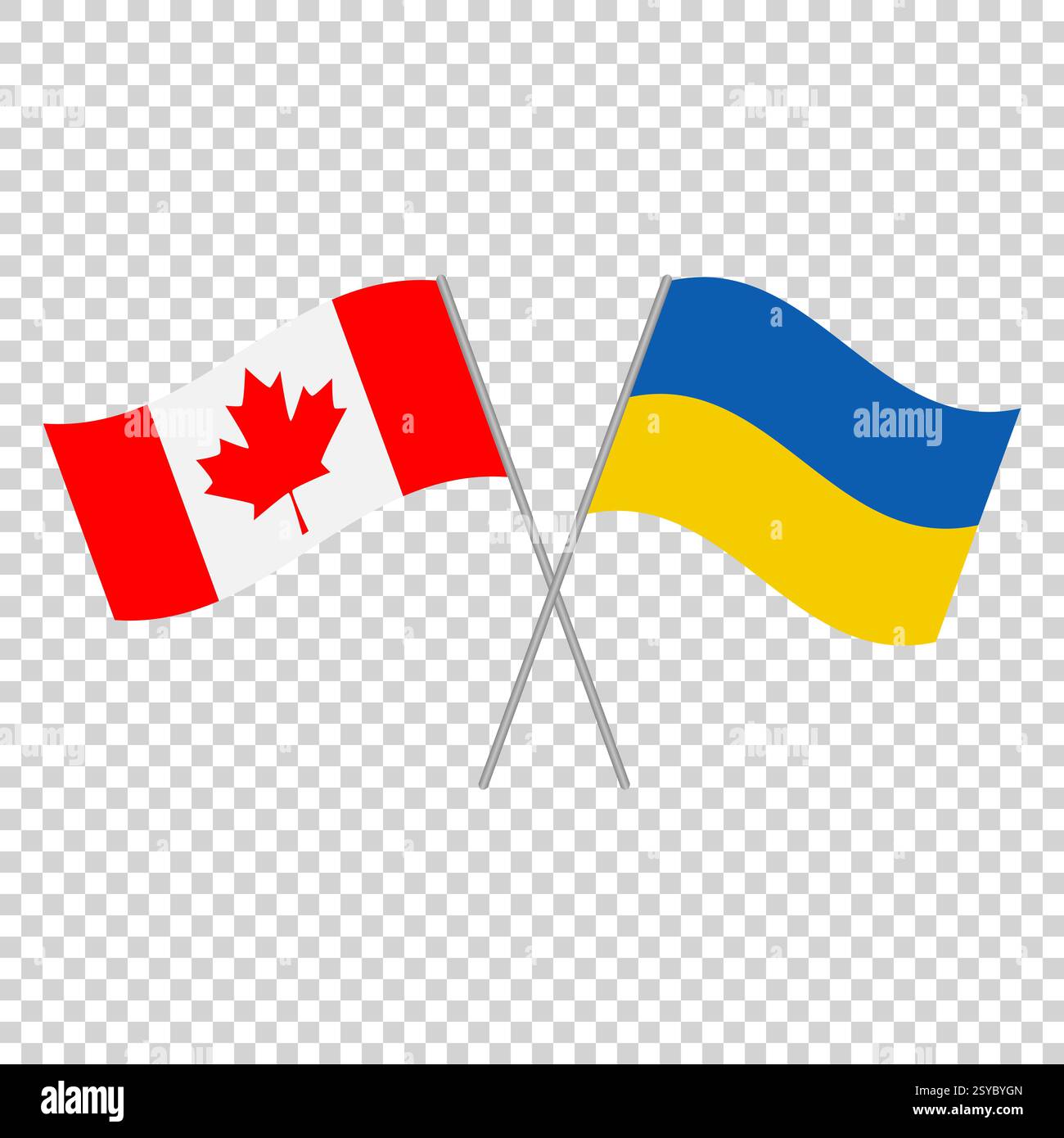 Canada and Ukraine crossed flags. Vector illustration Stock Vector ...
