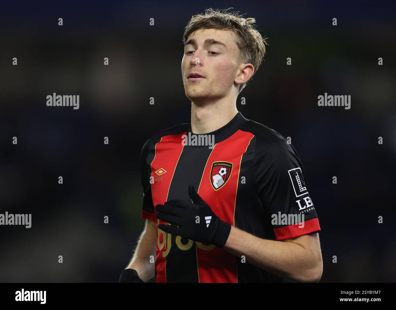 Brighton and Hove, UK. 25th Feb, 2025. Dean Huijsen of Bournemouth ...