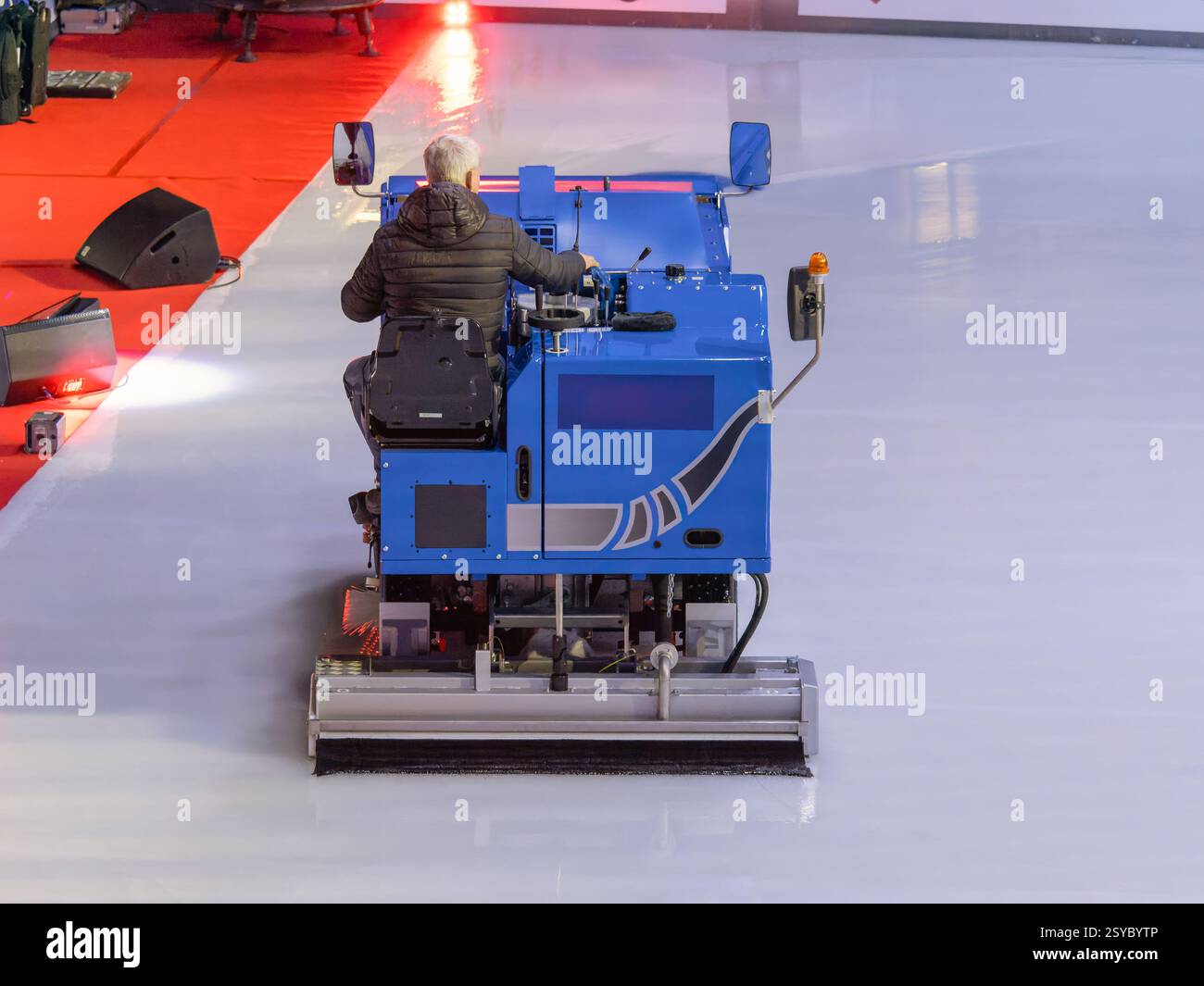 Professional Ice Resurfacing Machine with Operator Stock Photo - Alamy