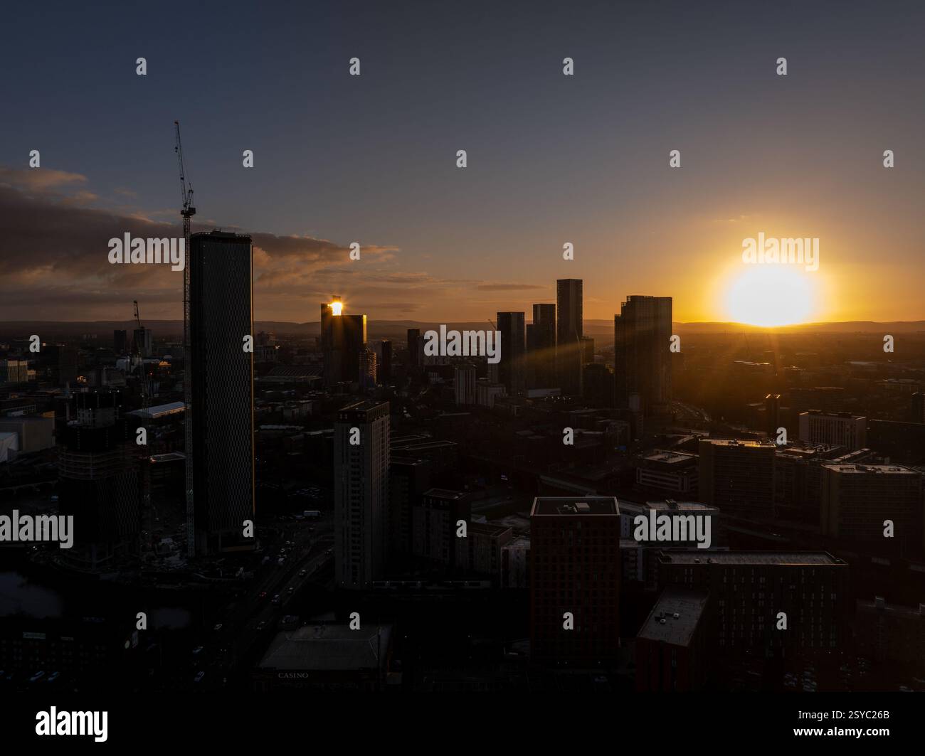Sunrise Over Manchester Deansgate Square and Castlefield Stock Photo ...