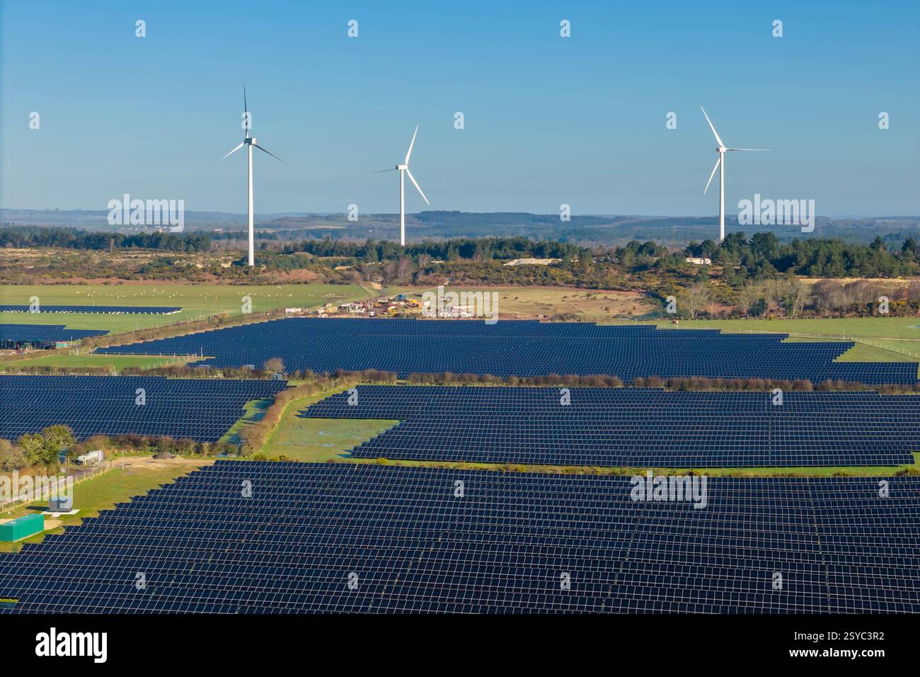 East Stoke, Dorset, UK. 28th February 2025. UK Weather. Aerial view of ...