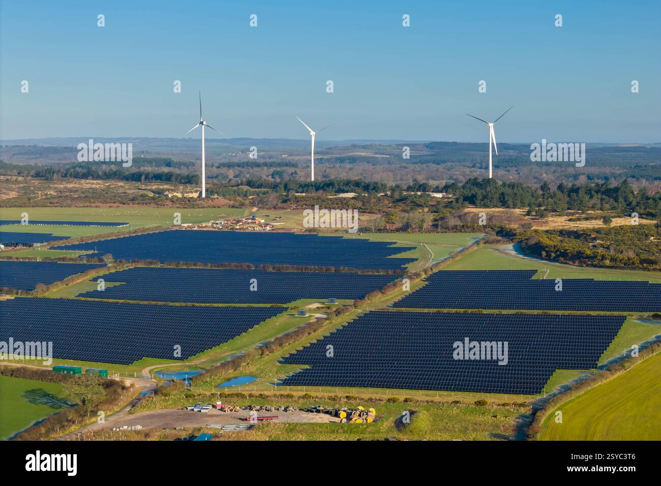 East Stoke, Dorset, UK. 28th February 2025. UK Weather. Aerial view of ...